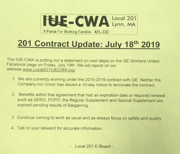 Update from Bargaining Committee Expected Tomorrow | IUE-CWA Local 201